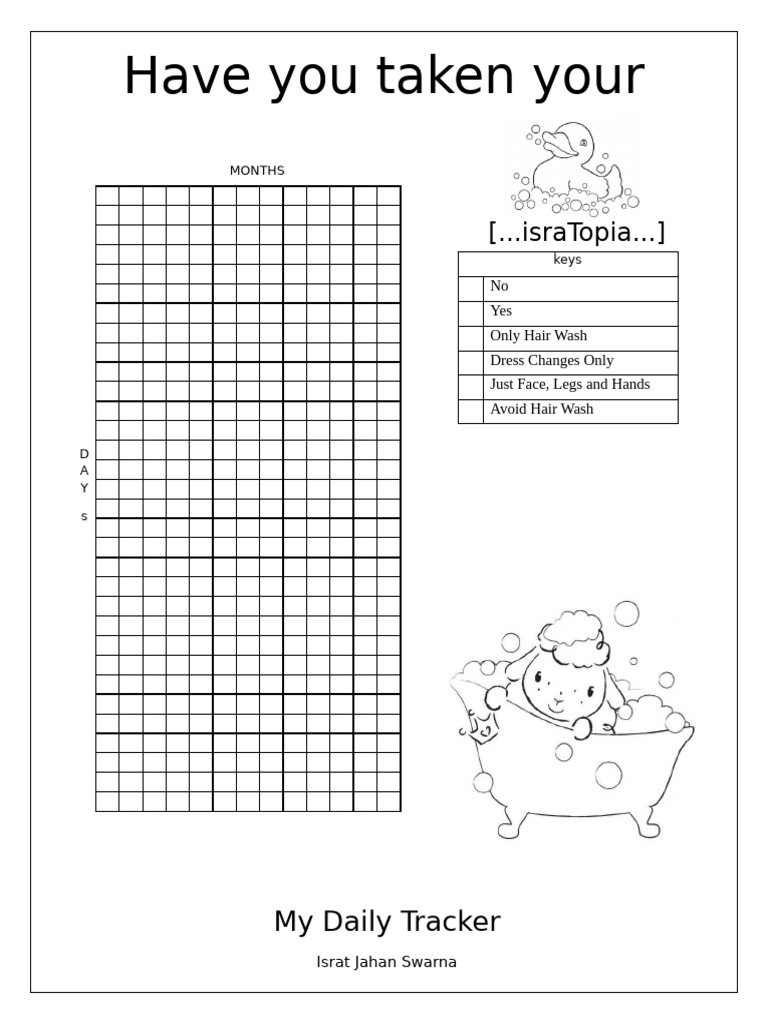 Daily Shower Tracker Options | PDF