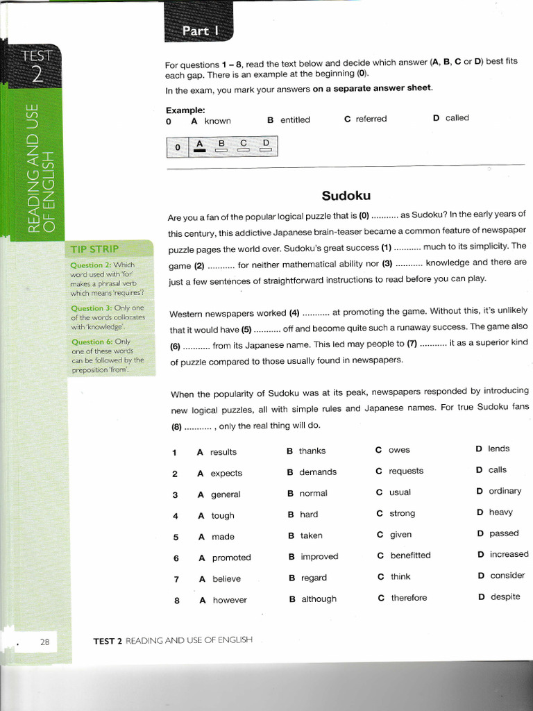 Test 2 FCE Plus Volume 1 | PDF