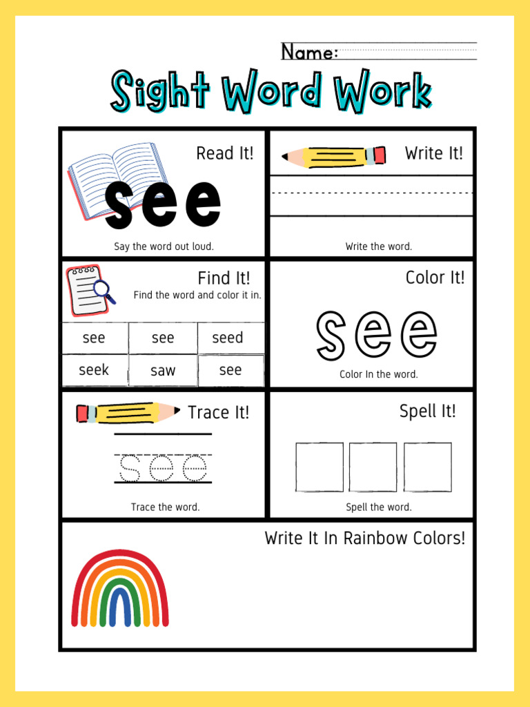 Sight Word Practice Activities | PDF