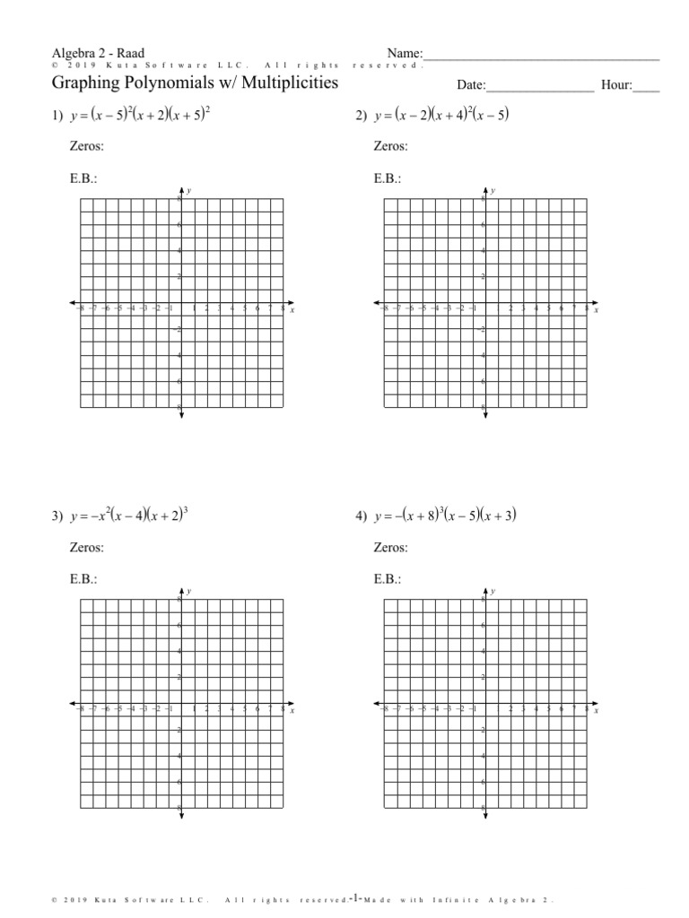 Graphing Polynomials W Multiplicities HW | PDF | Zero Of A Function ...