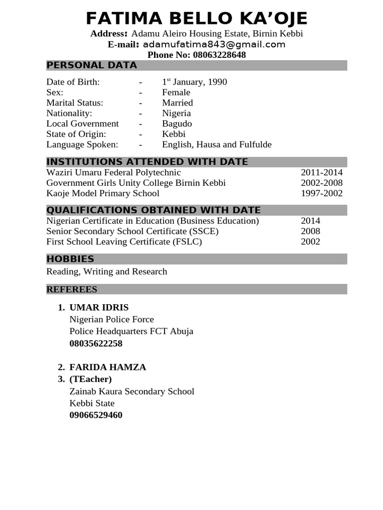 Fatima Bello | PDF
