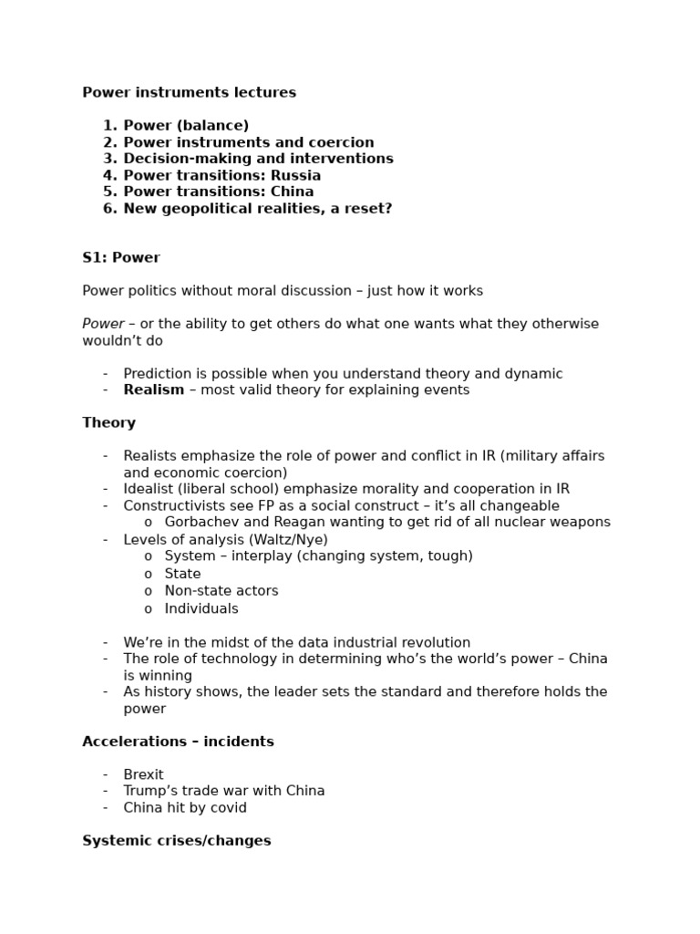 Power Instruments Lectures | PDF | Deterrence Theory | Crime & Violence