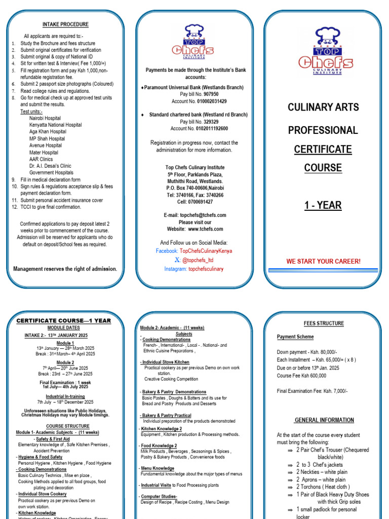 Top Chef CULINARY-CERT-INTAKE-2-1-Year | PDF | Kitchen | Cooking