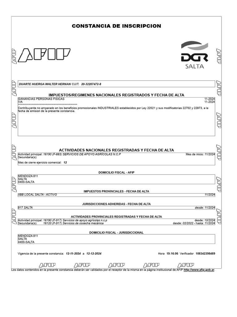 Constancia AFIP y Rentas | PDF | Impuestos | Finanzas del gobierno