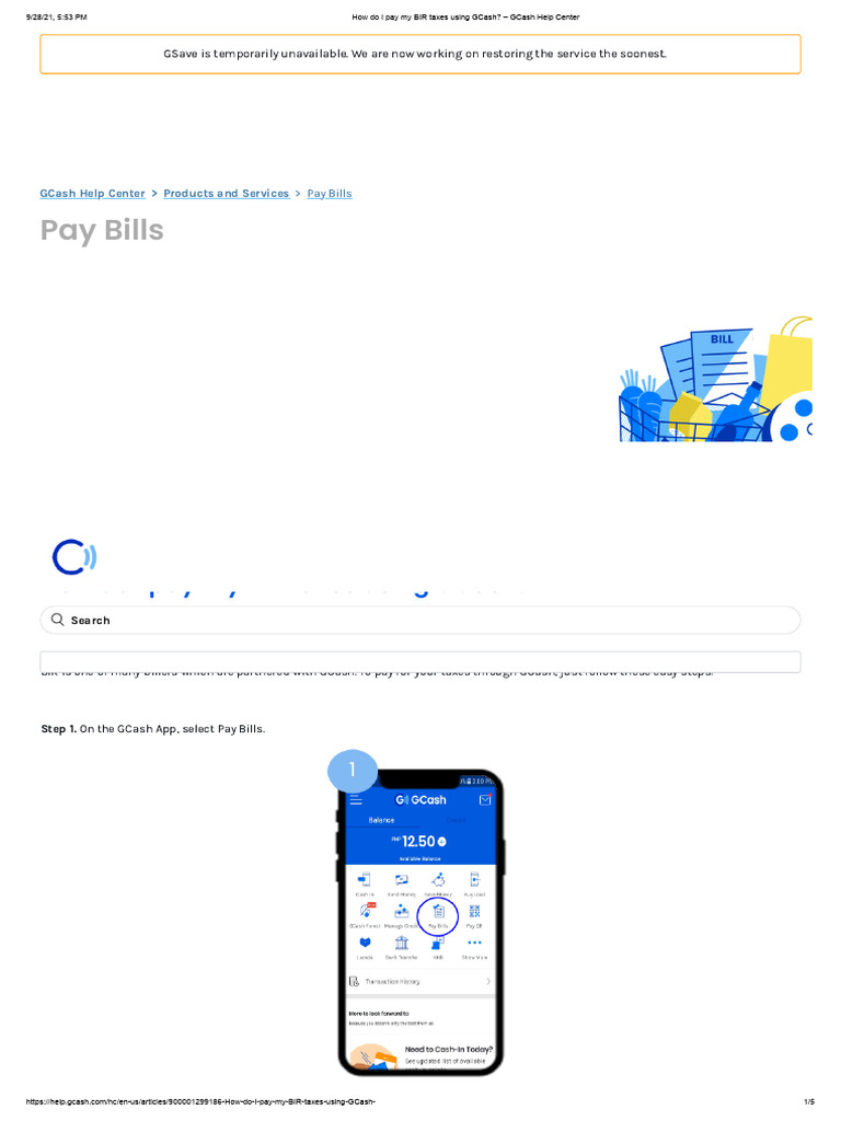 How To Pay BIR Using GCASH | PDF | Credit Card | Taxes