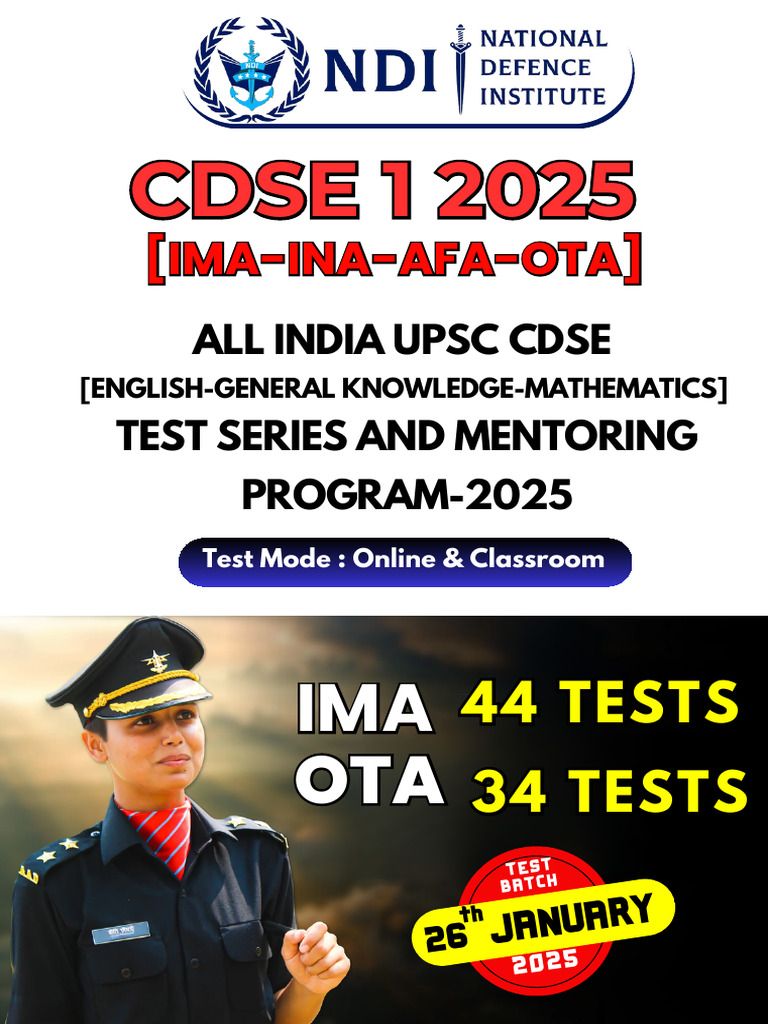 CDS 1 2025 Test Series Schedule | PDF | Learning