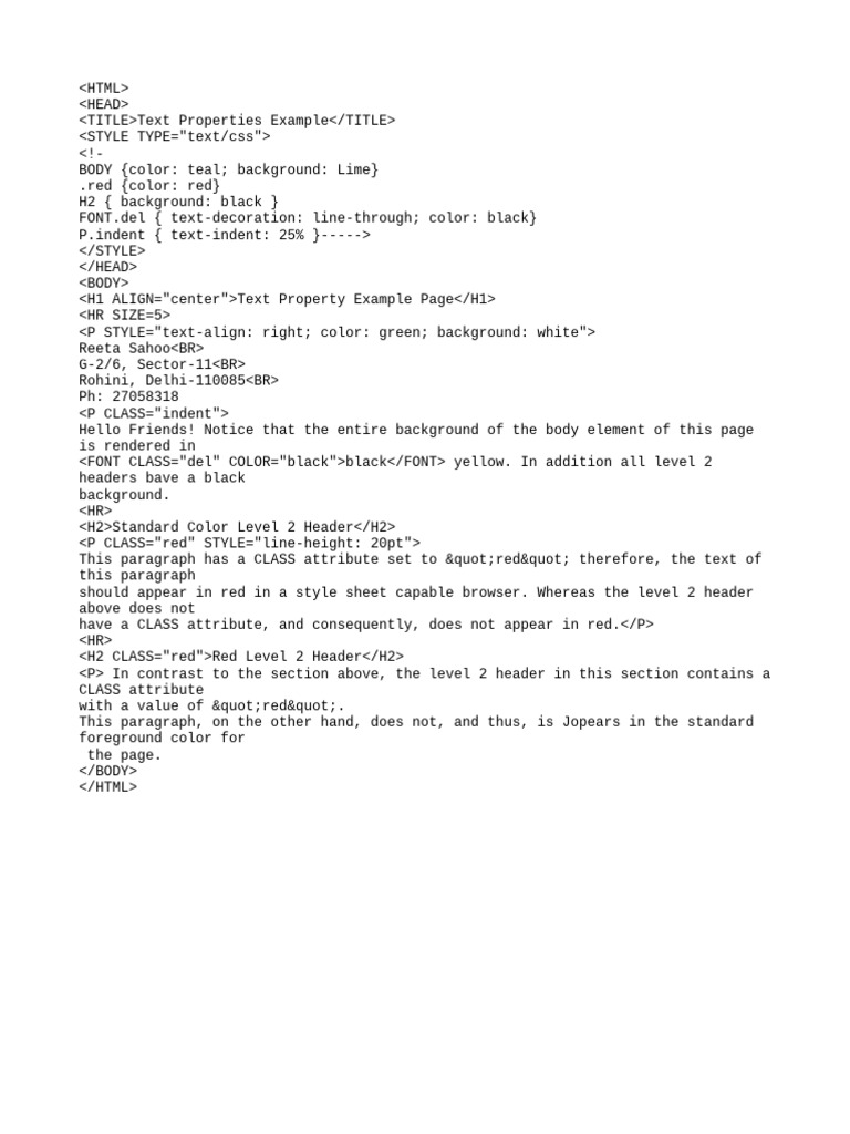 Css Text Properties | PDF