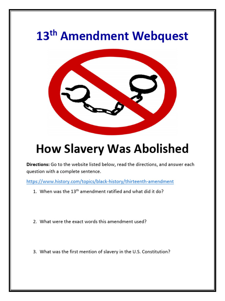 13th, 14th, and 15th Amendments Overview | PDF | Thirteenth Amendment ...