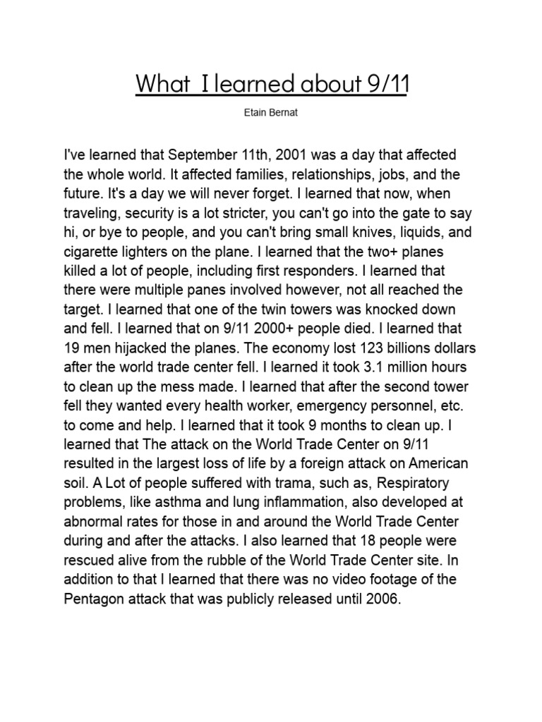 Lessons from 9/11 Tragedy | PDF