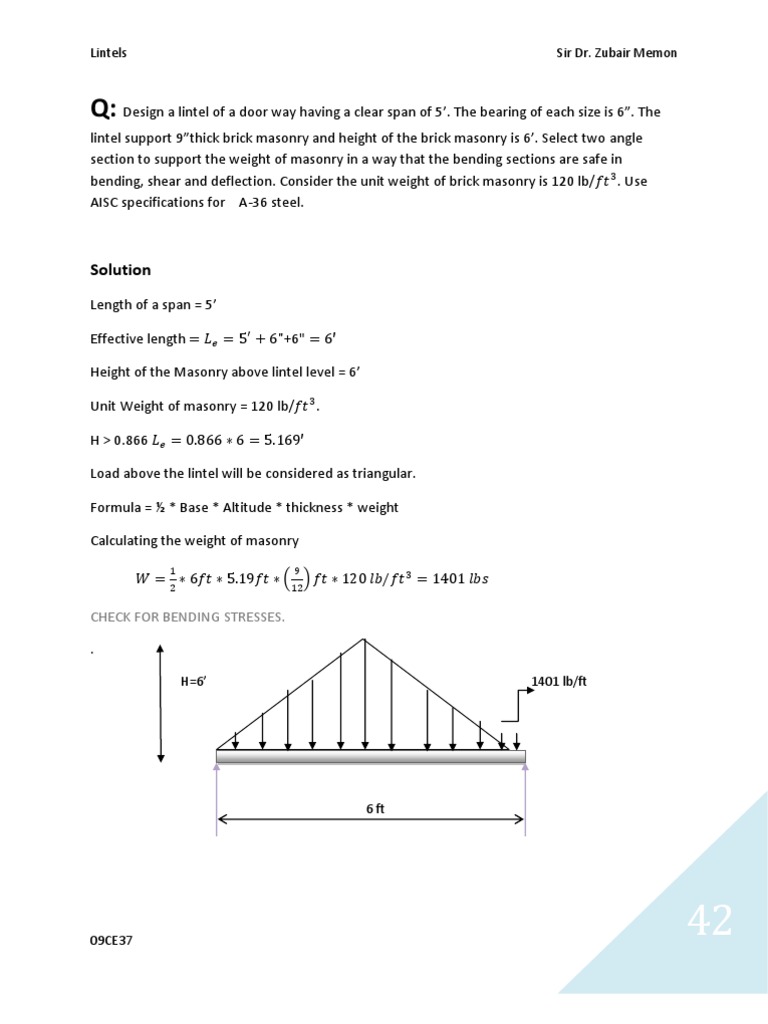 Lintels Problems - STEEL STRUCTURES | PDF | Bending | Solid Mechanics