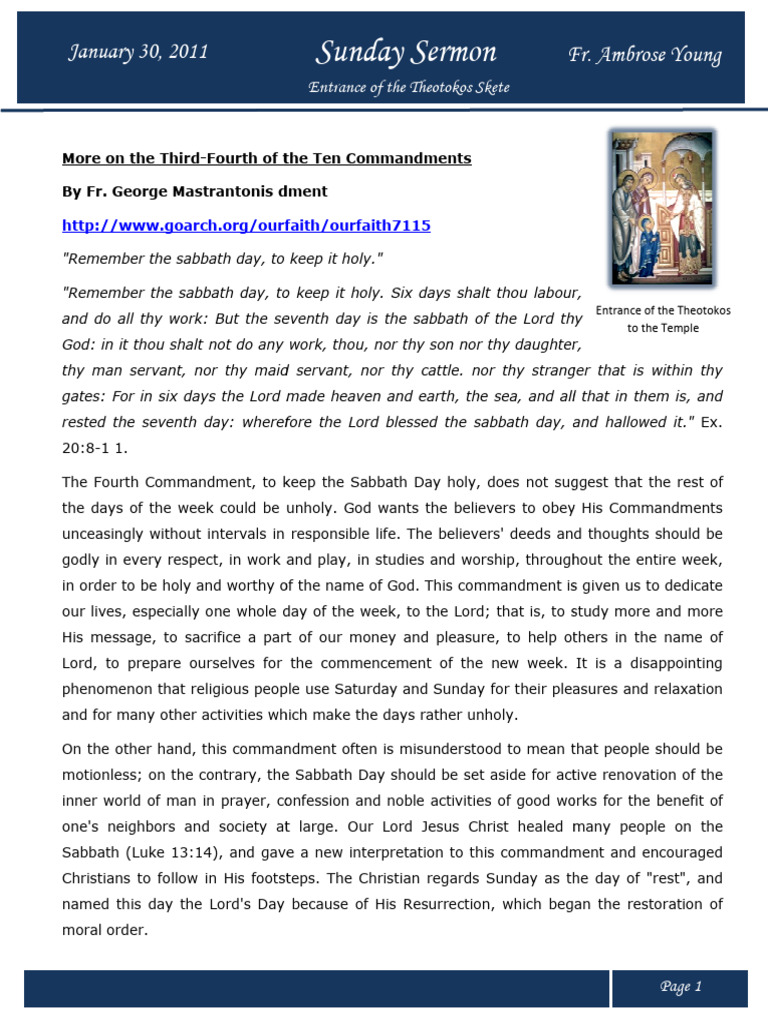 Understanding the Fourth Commandment | PDF | Ten Commandments | Sabbath