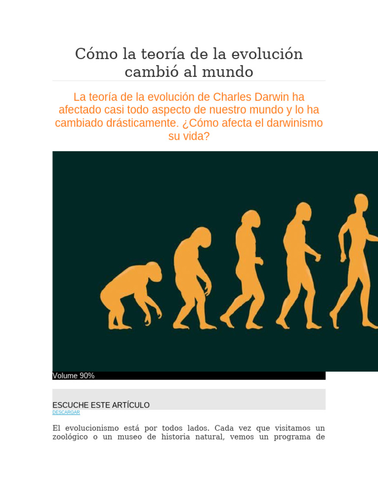Impacto de la evolución en la sociedad | PDF | Evolución | Charles Darwin