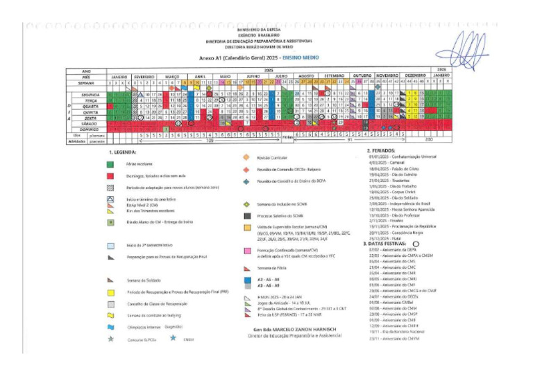 Anex Calendario Geral 2025 Ensino Medio | PDF
