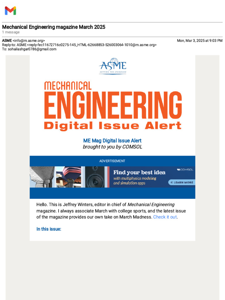 March 2025 Mechanical Engineering Insights | PDF