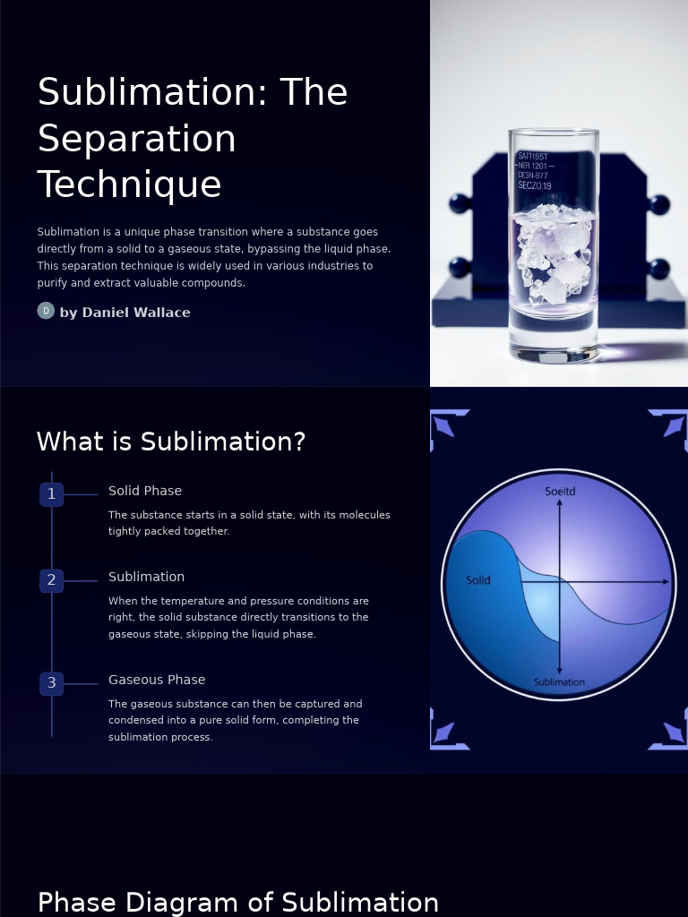 Sublimation The Separation Technique | PDF | Phase (Matter) | Gases