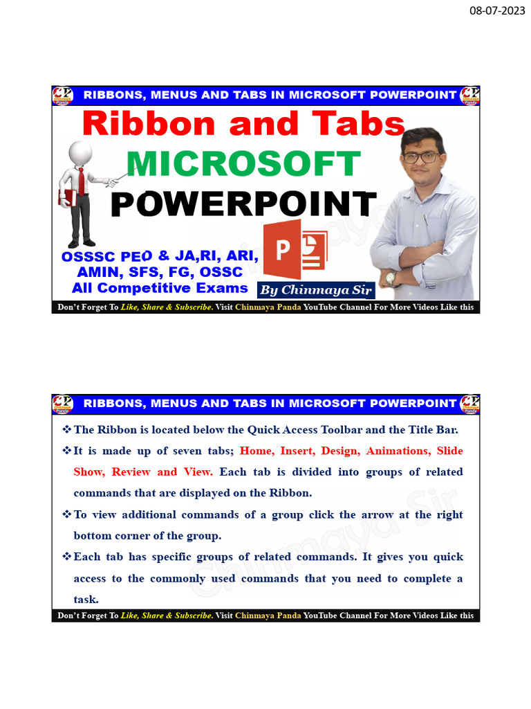 PowerPoint Ribbons and Tabs Guide | PDF | System Software | Software ...