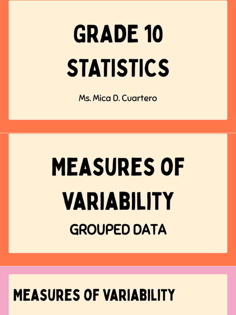 Grouped Measures of Variability Grouped Data 1 | PDF | Variance | Mean ...