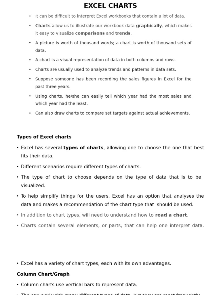 Excel Charts: Types and Creation Guide | PDF | Data Management ...