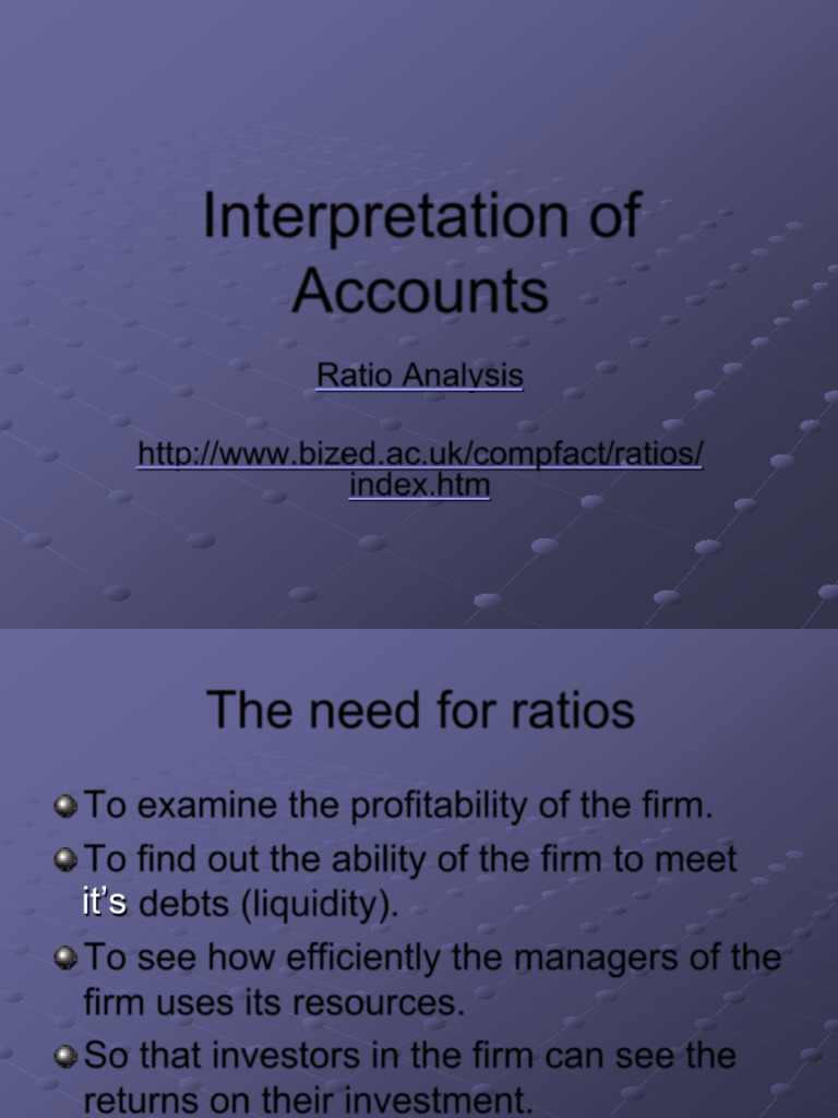 Interpretation of Accounts Ratio Analysis - Y11 | PDF | Financial ...