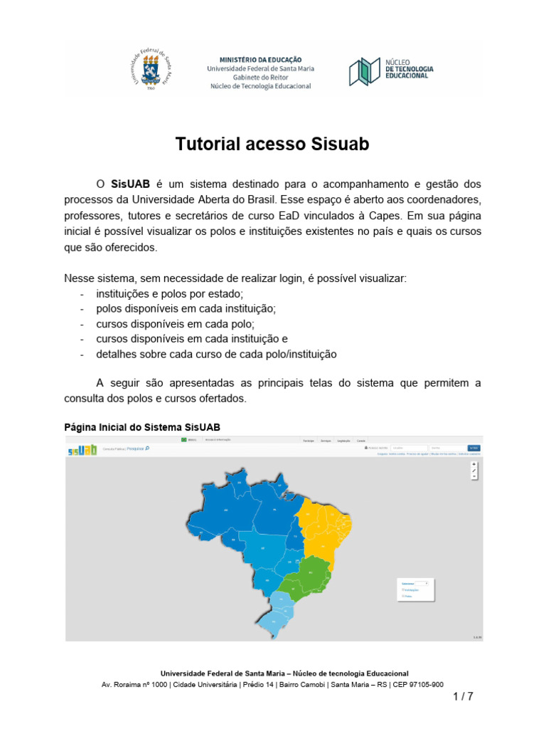 Tutorial Pesquisa Polos Sisuab | PDF | Tecnologia educacional | Kernel (sistema operacional)