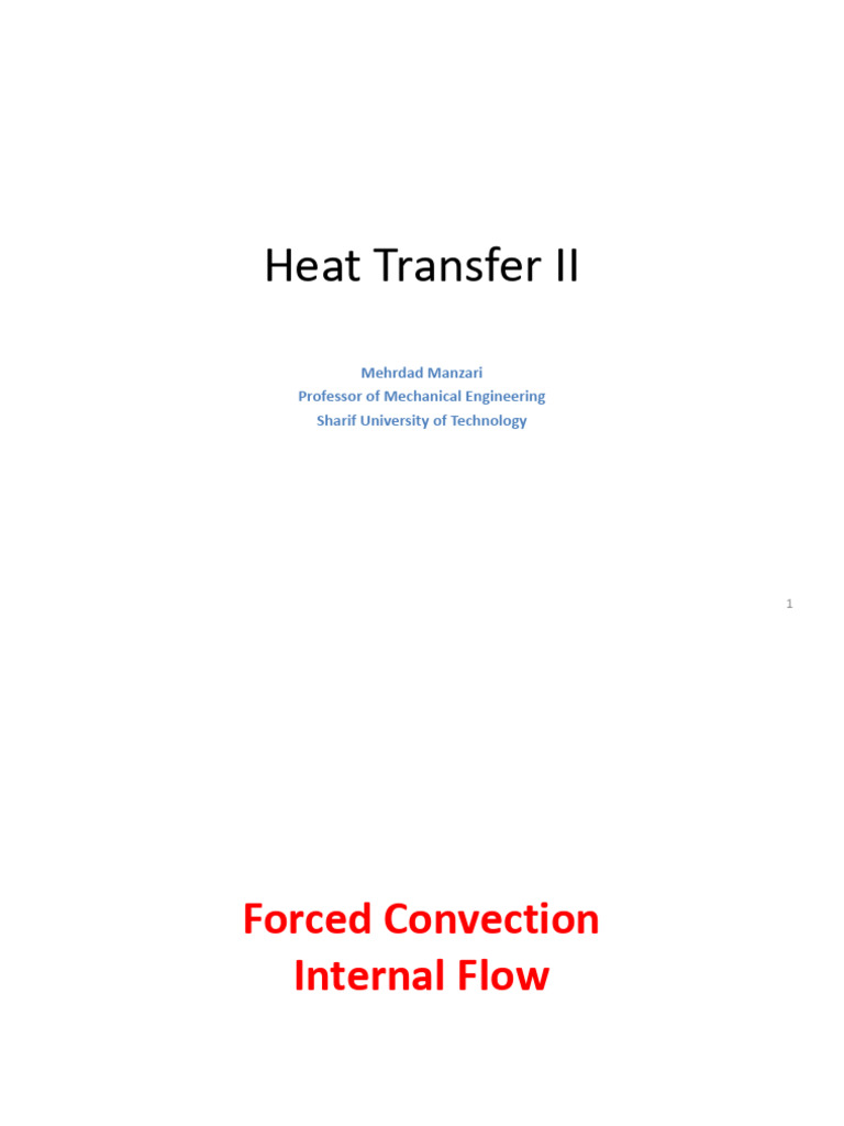 Internal Flow and Heat Transfer Analysis | PDF | Fluid Dynamics ...