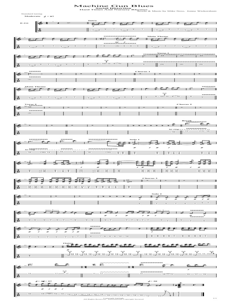 Social Distortion - Machine Gun Blues | PDF | Song Structure | Songs