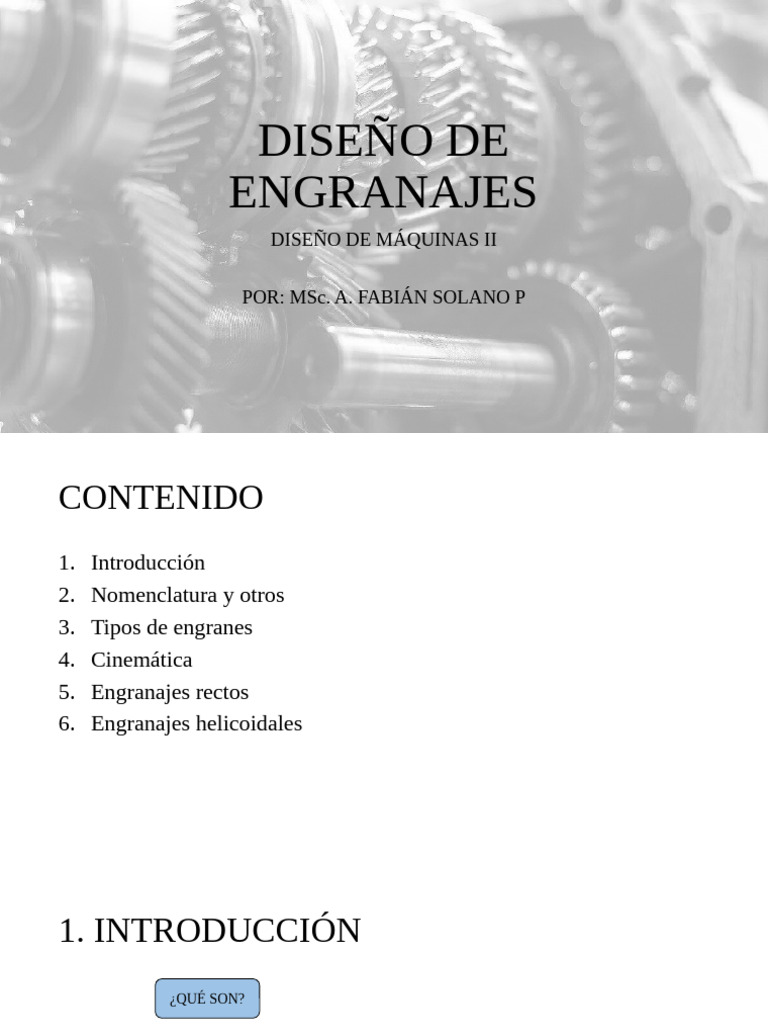 Diseño de Engranajes: Fundamentos y Tipos | PDF | Engranaje | Bronce