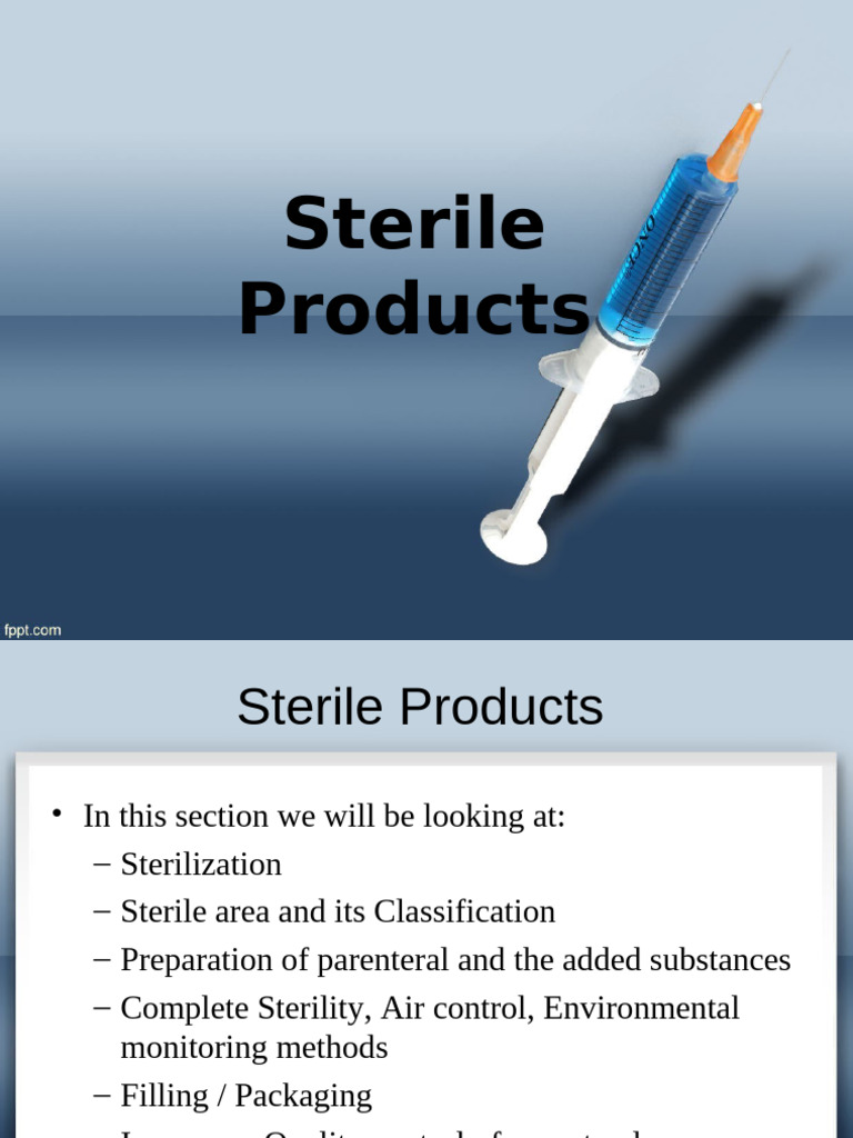 Sterile Products and Sterilization Methods | PDF | Sterilization ...