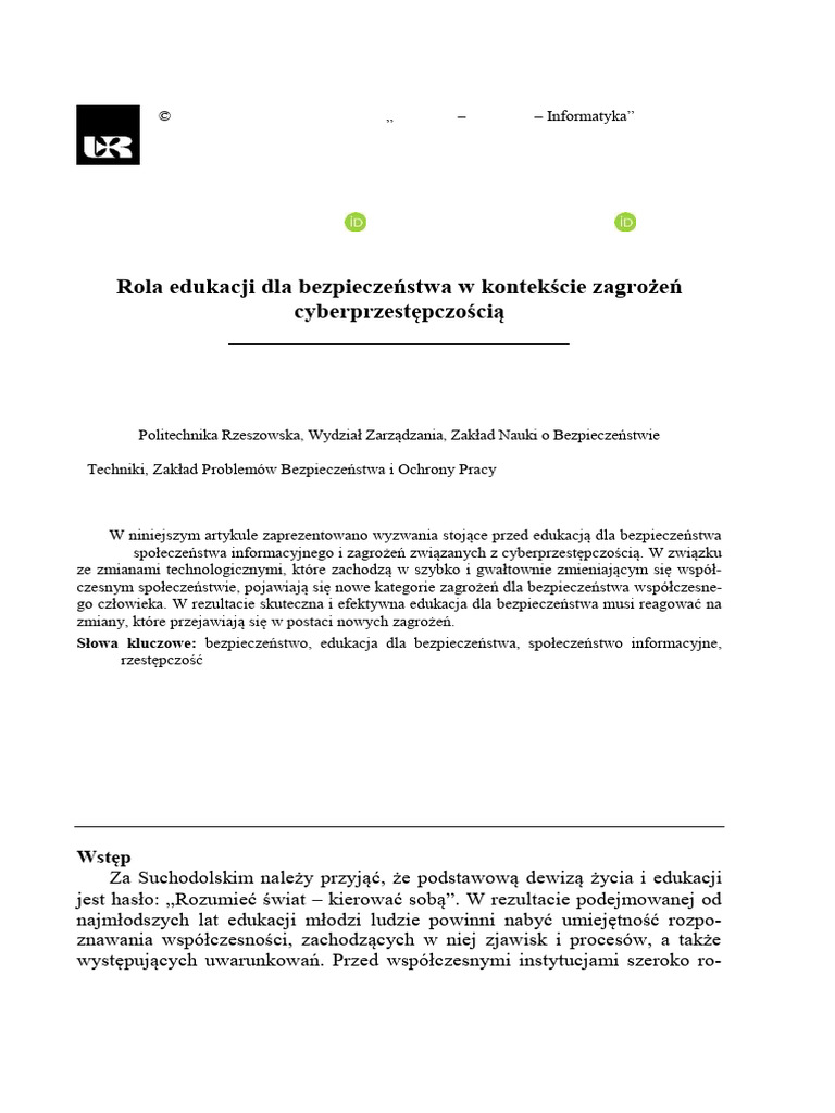 027 ETI - NR Vol - 10 - 1 - Rola Edukacji | PDF
