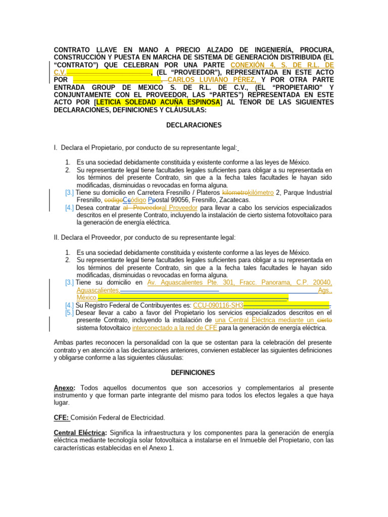 CONTRATO LLAVE EN MANO A PRECIO ALZADO DE INGENIERÍA SOLARCORP-ENTRADA GROUP Rev - AGC (1-28-25 ...
