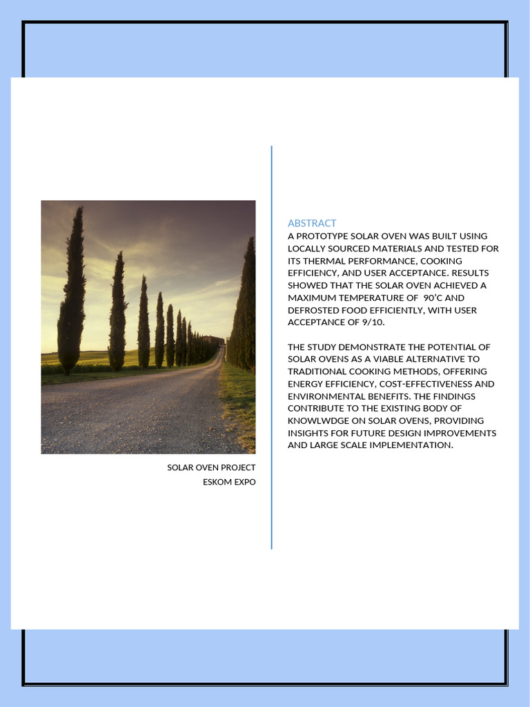 Solar Oven RESEARCH Project | PDF | Solar Energy | Oven