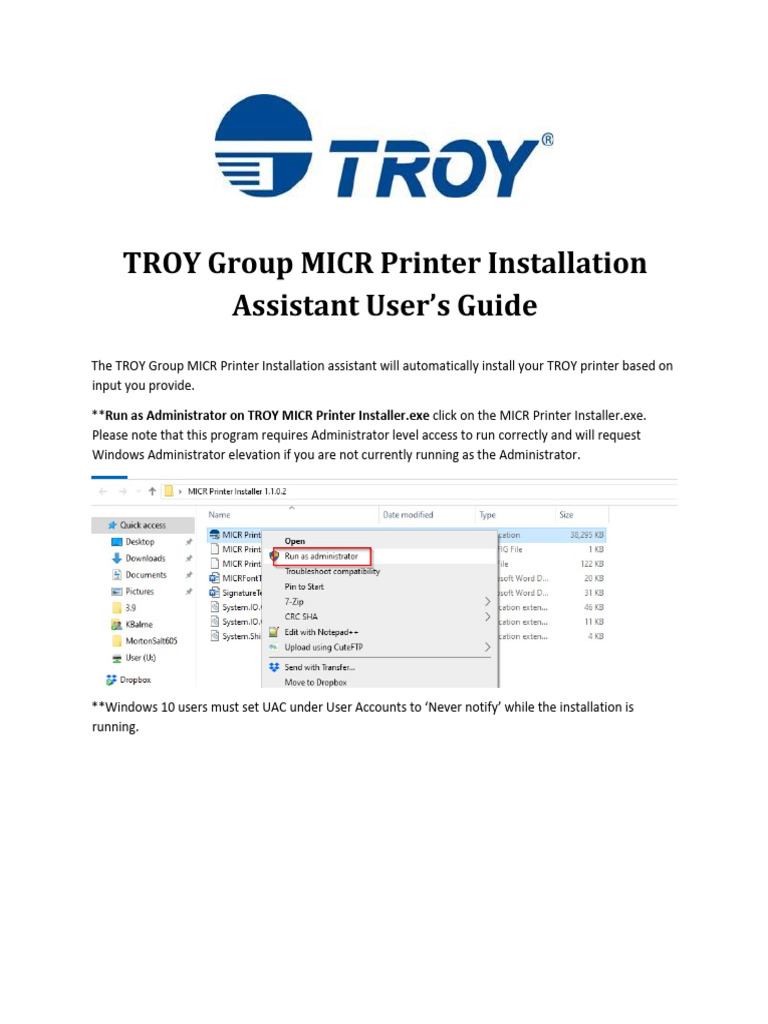 MICR_Printer_Installation_Users_Guide | PDF | Printer (Computing) | Microsoft Windows