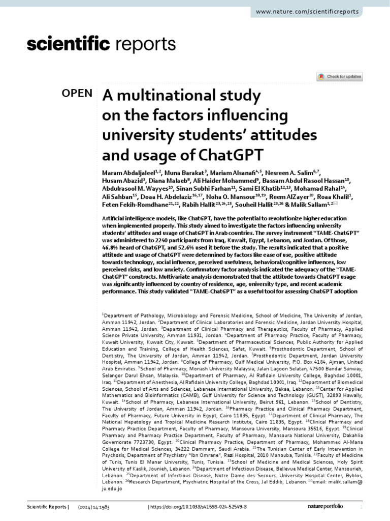 Multinational Study On The Factors Influencing University Students ...