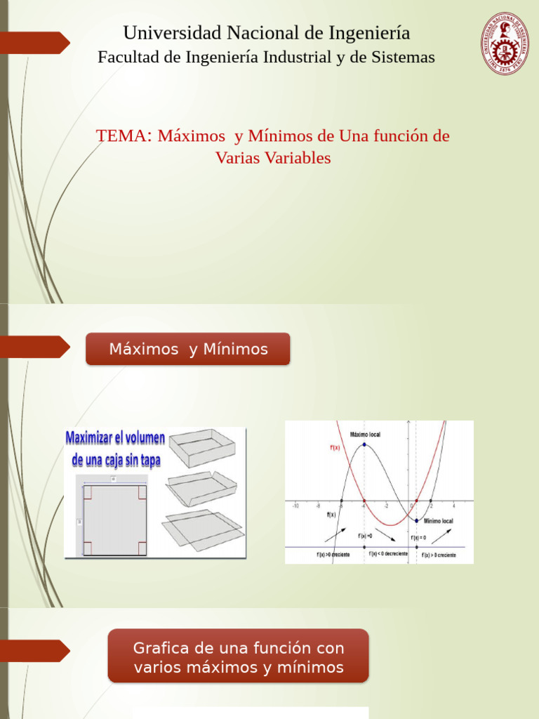 U Extremos de Funciones de Varias Variables 2024-2 | PDF | Función (Matemáticas) | Matemáticas