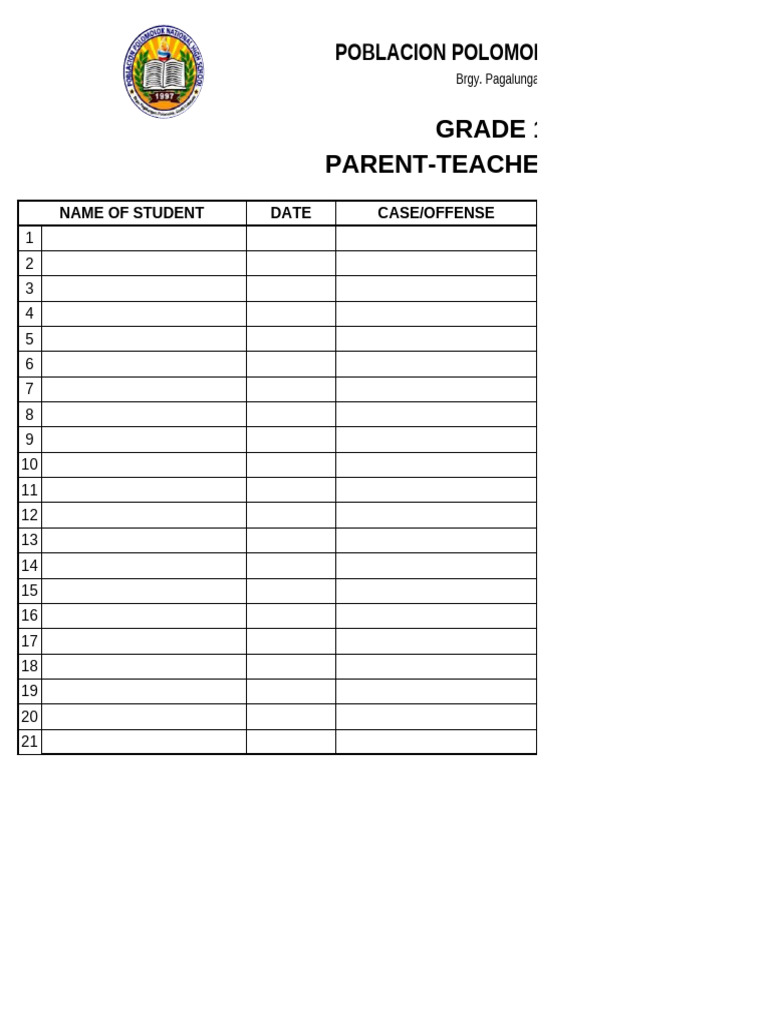 Parent-Teacher Conference Form | PDF