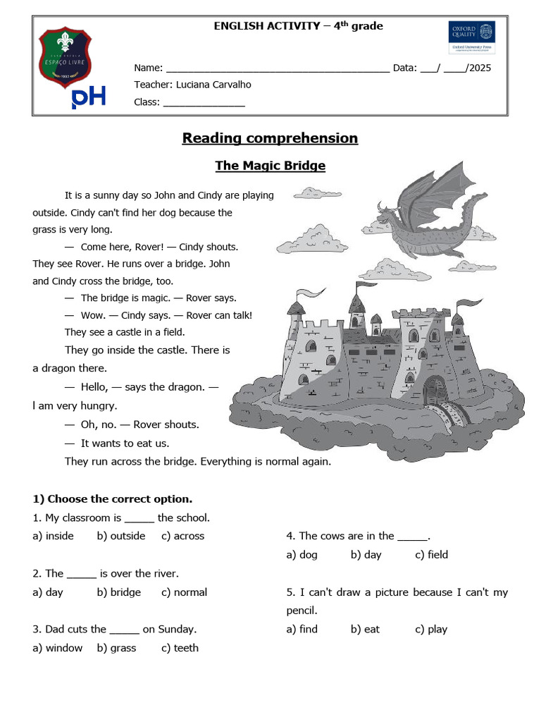 Atividade EL - Comprehension - The Magic Bridge | PDF
