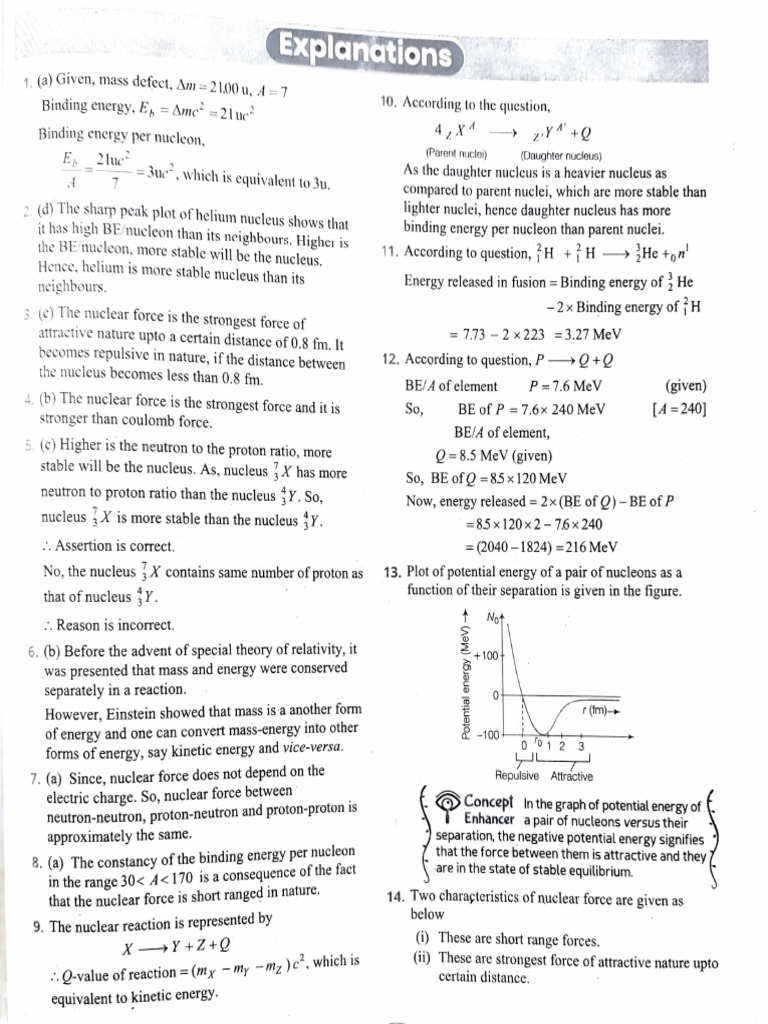 3 Feb 2024 Nuclei Solution | PDF | Atomic Nucleus | Nuclear Force
