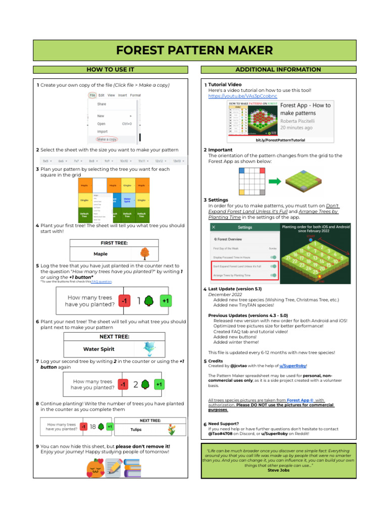 Forest App Pattern Maker Guide | PDF | Trees | Software