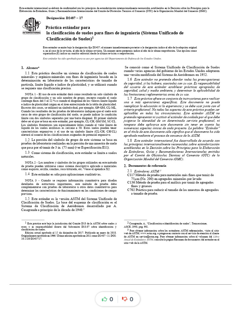 Normativa Astm d2487 17 - Compress | PDF | Suelo | Arcilla