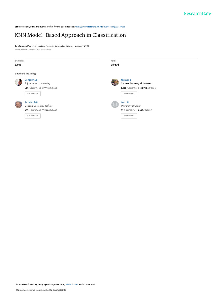 Knn Model Based Approach In Classification Pdf Statistical Classification Artificial