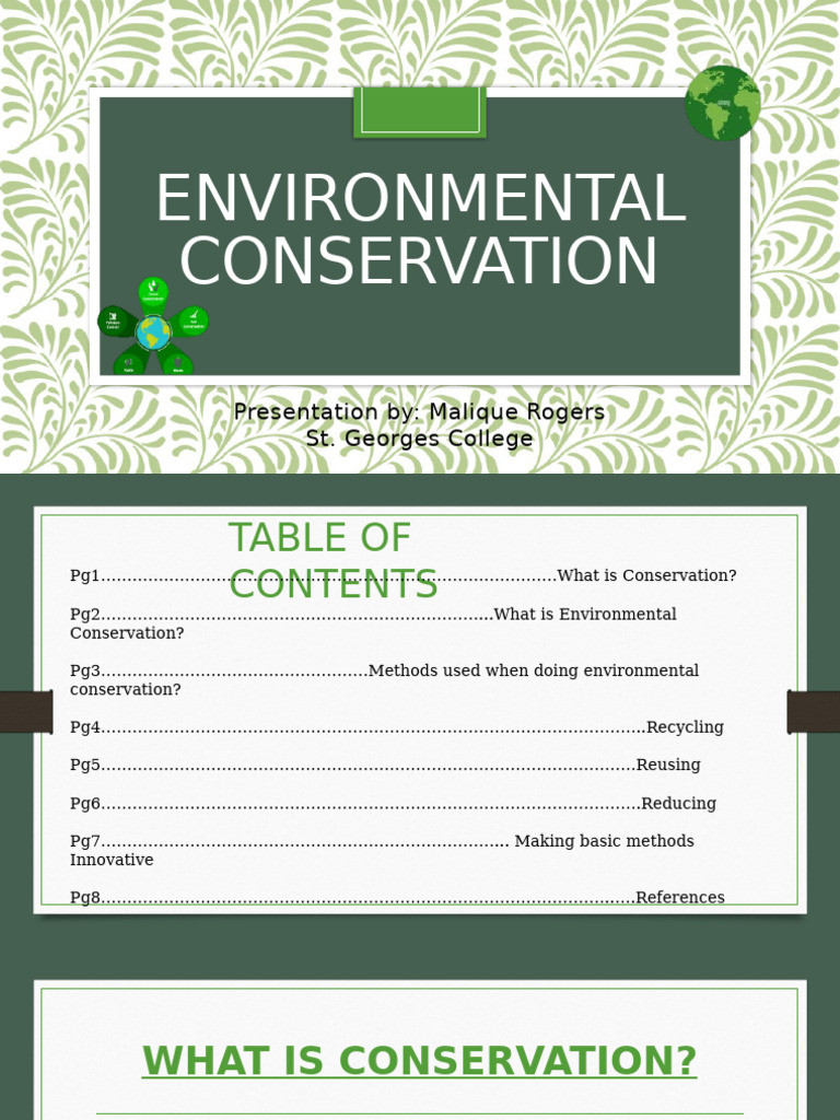 Environmental Conservation Methods Explained | PDF | Recycling ...