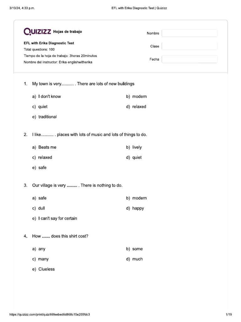 Placement Customised EFL | PDF