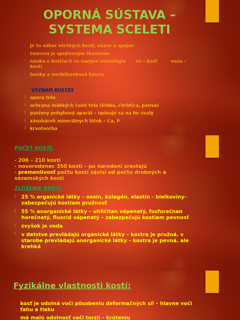 OPORNÃ SÃ STAVA Â SYSTEMA SCELETI | PDF