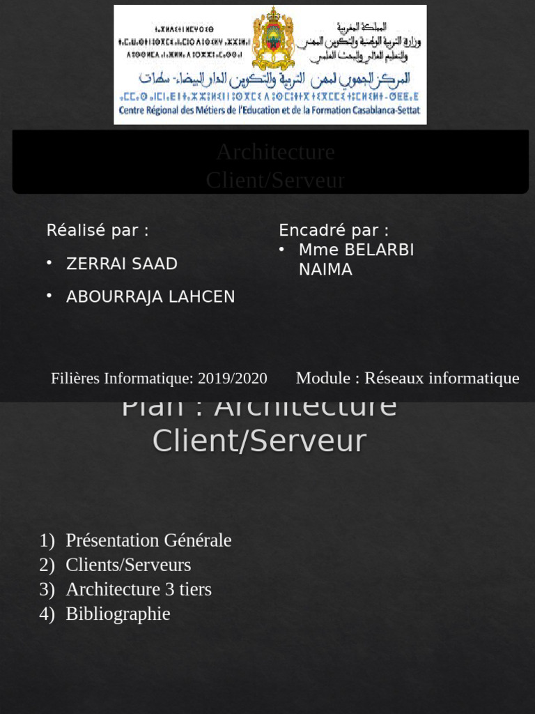 Architecture Client-Serveur | PDF | Serveur (Informatique) | Client–serveur