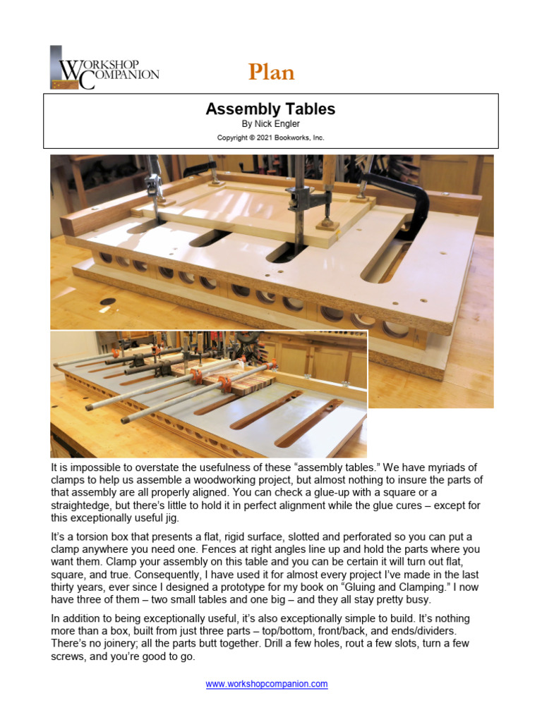 Assembly Tables Project Plan | PDF | Tools | Woodworking