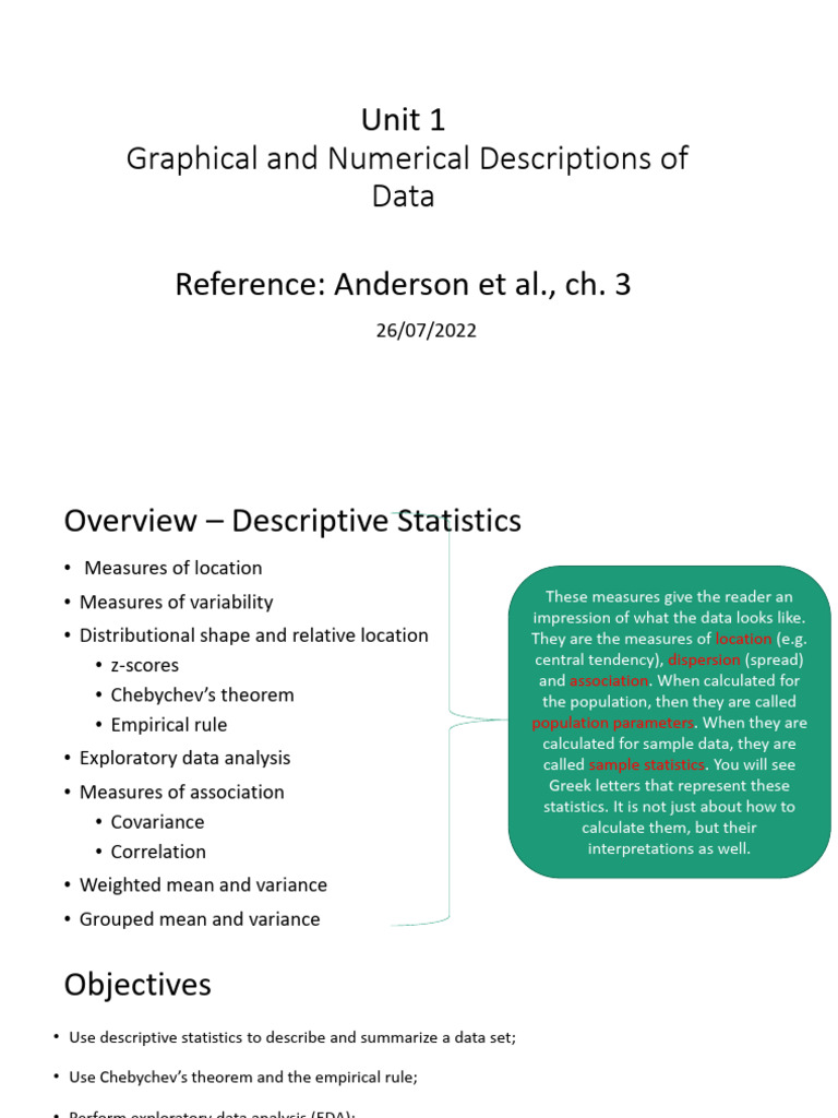 EECM3724 Unit 1 Ch3 Slides 2022 | PDF | Mode (Statistics) | Weighted Arithmetic Mean