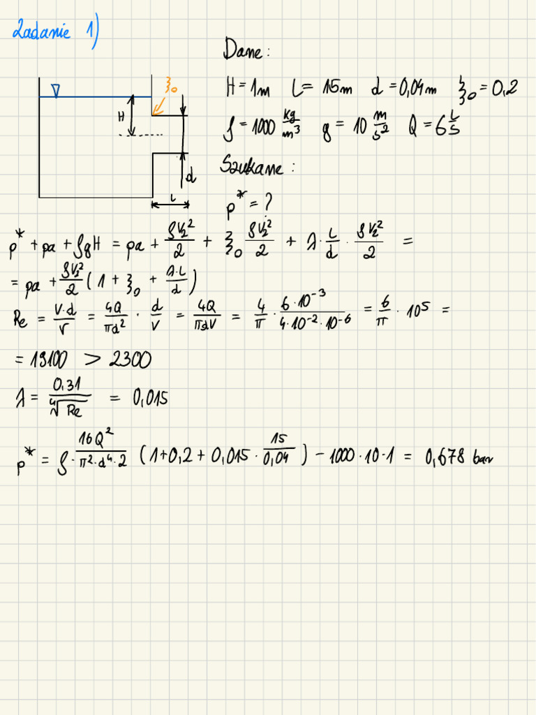 Fluid Dynamics Problem Set Solutions | PDF