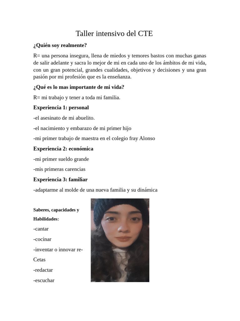 Taller Intensivo Del CTE | PDF