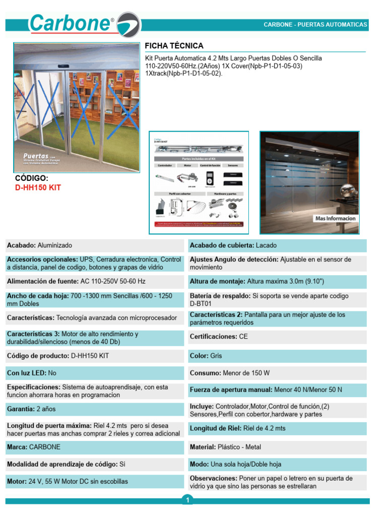 D Hh150 Kit Puerta Automatica de | PDF