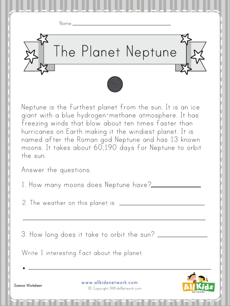 Planet Neptune Worksheet | PDF